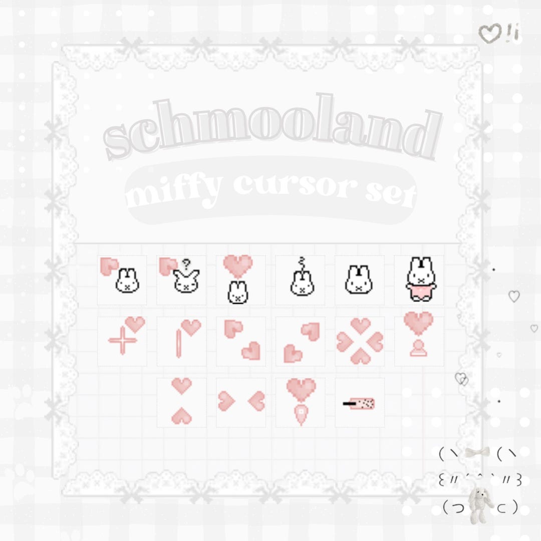 Miffy Cursor for PC Gamers | Miffy Gaming PC Cursor | Heart Aesthetic ...