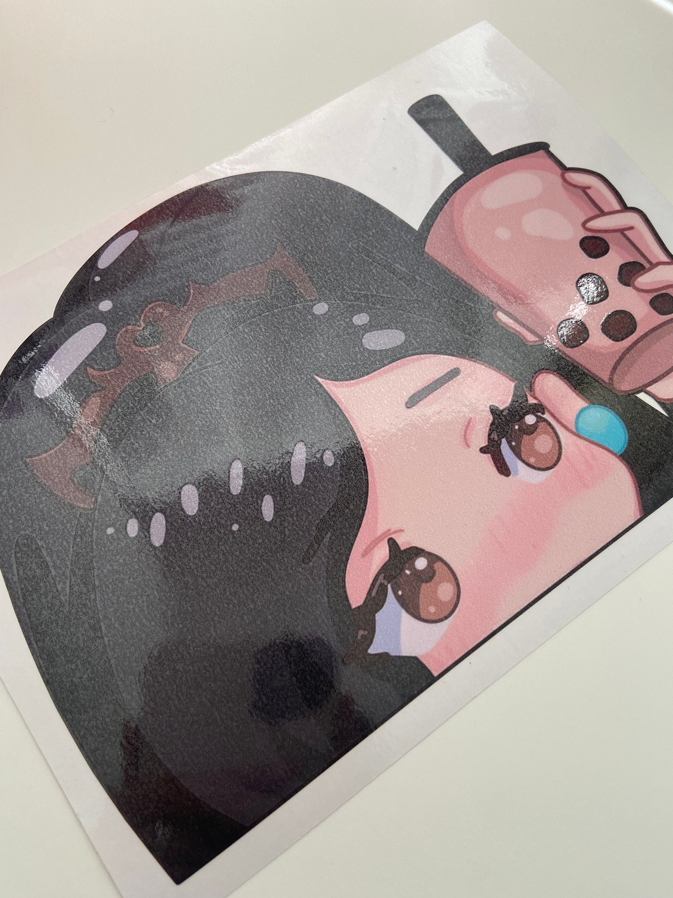 Sage Valorant Boba Peeker Car Decal, Car Sticker, Chibi, Waterproof ...