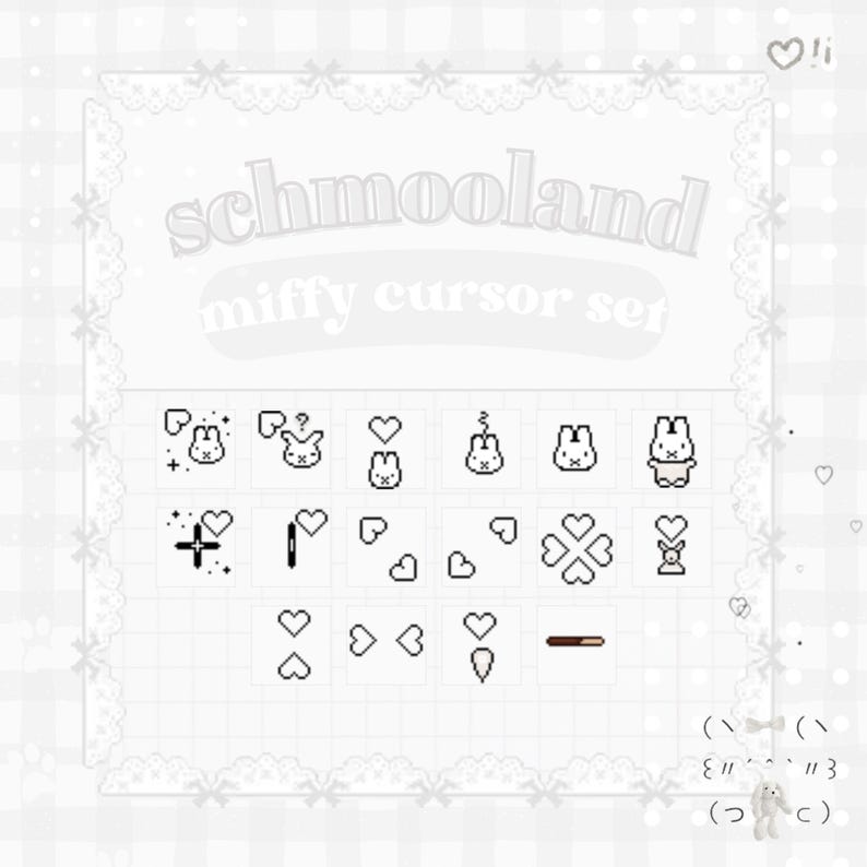 Bunny Cursor for PC Gamers | Bunny Gaming PC Cursor | Kaomoji Aesthetic ...