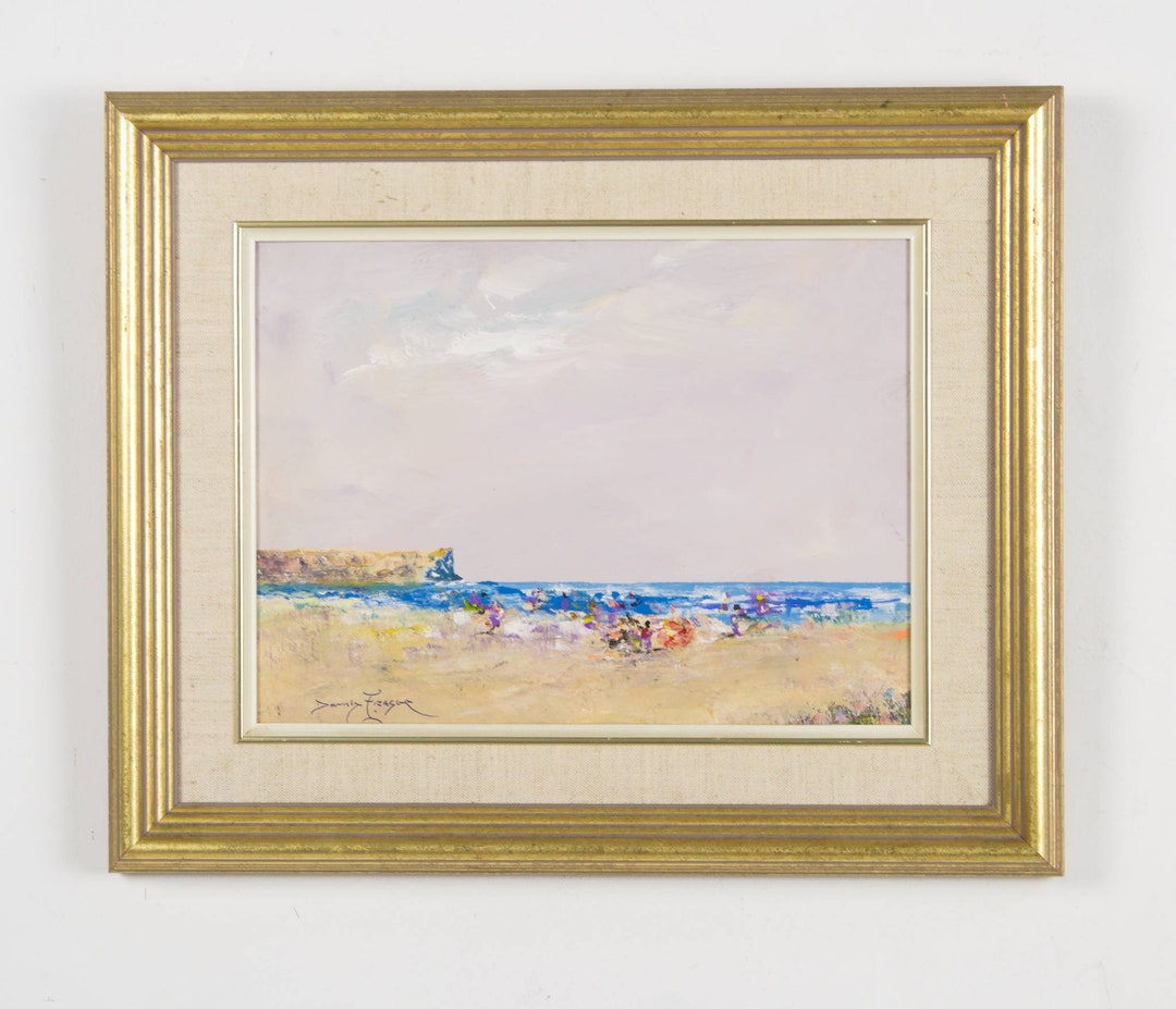 Framed Impressionist Oil Painting of the Australian Seaside Painting by ...