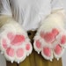 Cat Wolf Black Furrysuit Cosplay Paws, Black Red Furry Puffy Paws With ...
