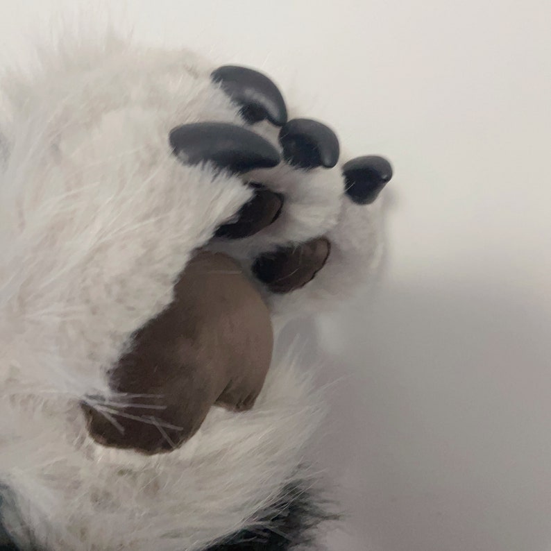 Black Grey Furrysuit Cosplay Paws With Claws, Dog and Wolf Furry Fluffy ...