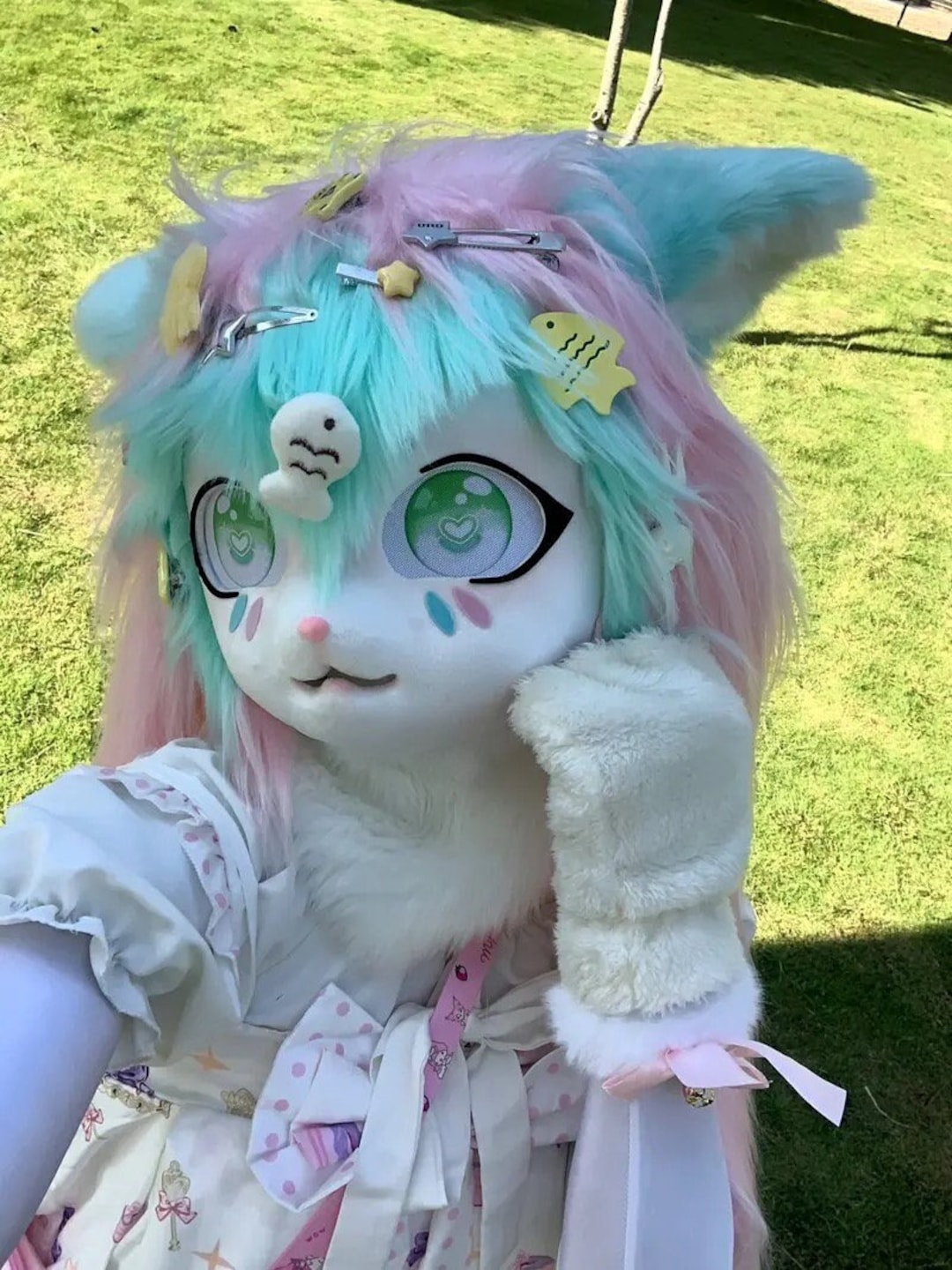 Kids and Adults Cat Furrysuit Mask Head, Kig Cat Anime Costume Mask ...