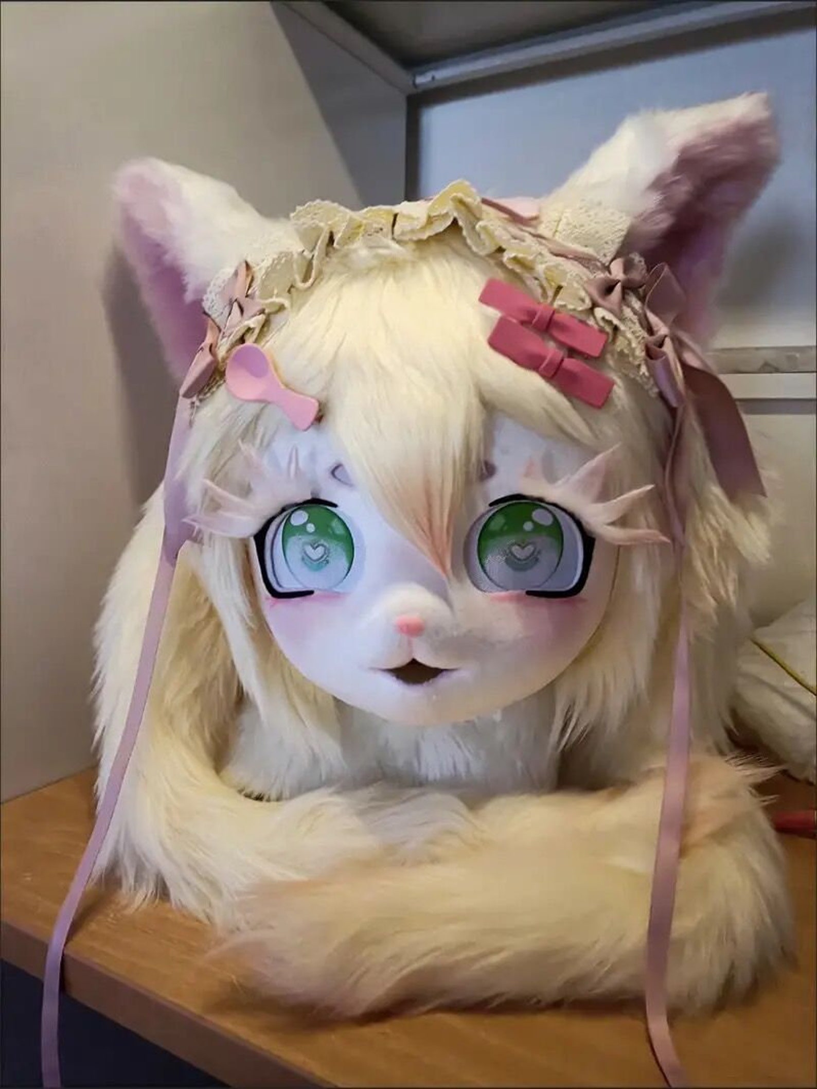 Cat Cosplay Anime Furry Mask Head, Kig Furrysuit Costume Mask, Cute Cat ...