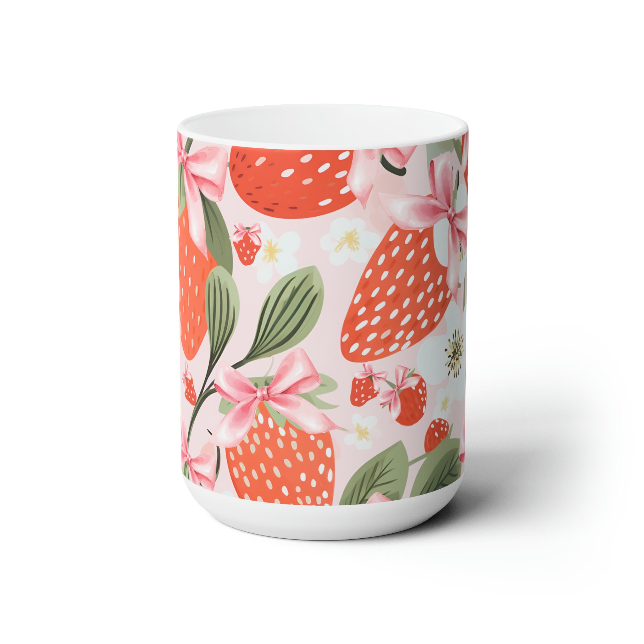 Strawberry Mug Cottagecore Mug Coquette Mug Preppy Stuff Cute Mugs ...