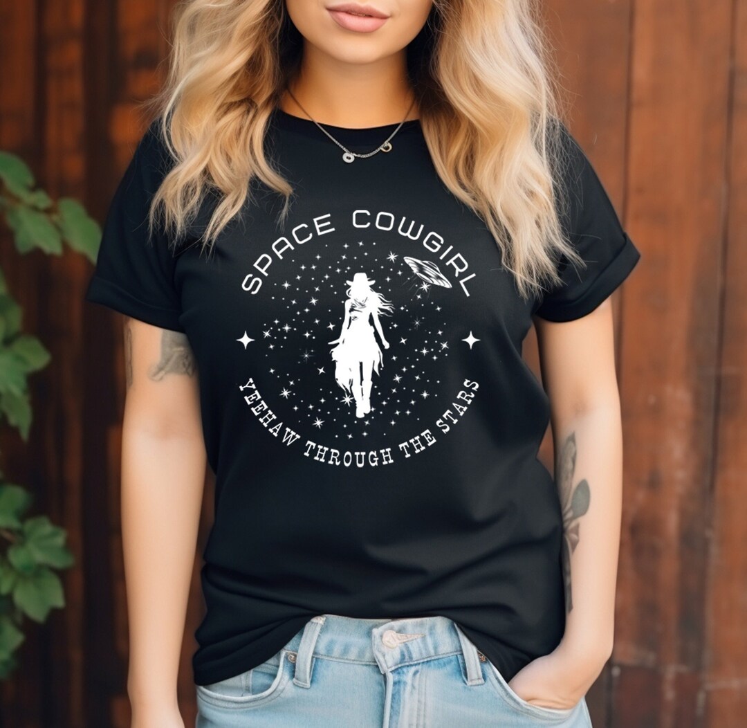 Comfort Colors Space Cowgirl Shirt Pink Cowgirl Hat Alien Shirt Cosmic ...