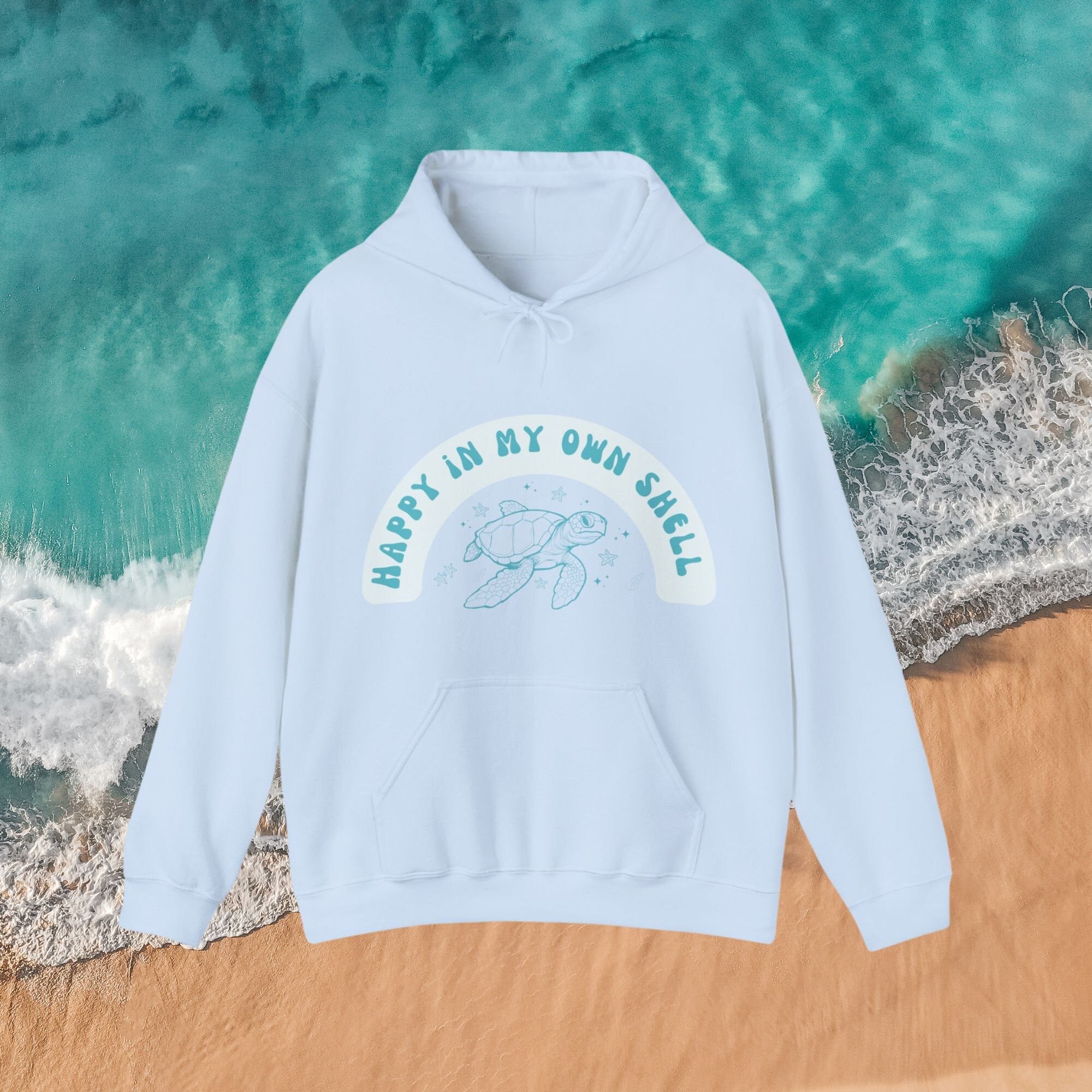 Happy in My Own Shell Hoodie Ocean Inspired Style Beachy Hoodies Beachy ...