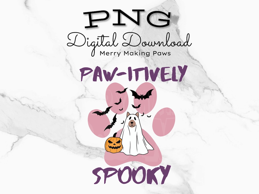 Paw-itively Spooky | Coffee Ghost Paw Print PNG Clipart Digital ...
