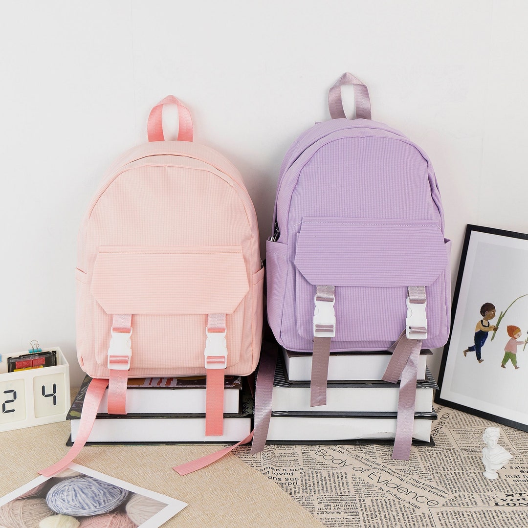 Personalized Girls Backpack, Embroidered Name Bag, Plaid Backpack ...