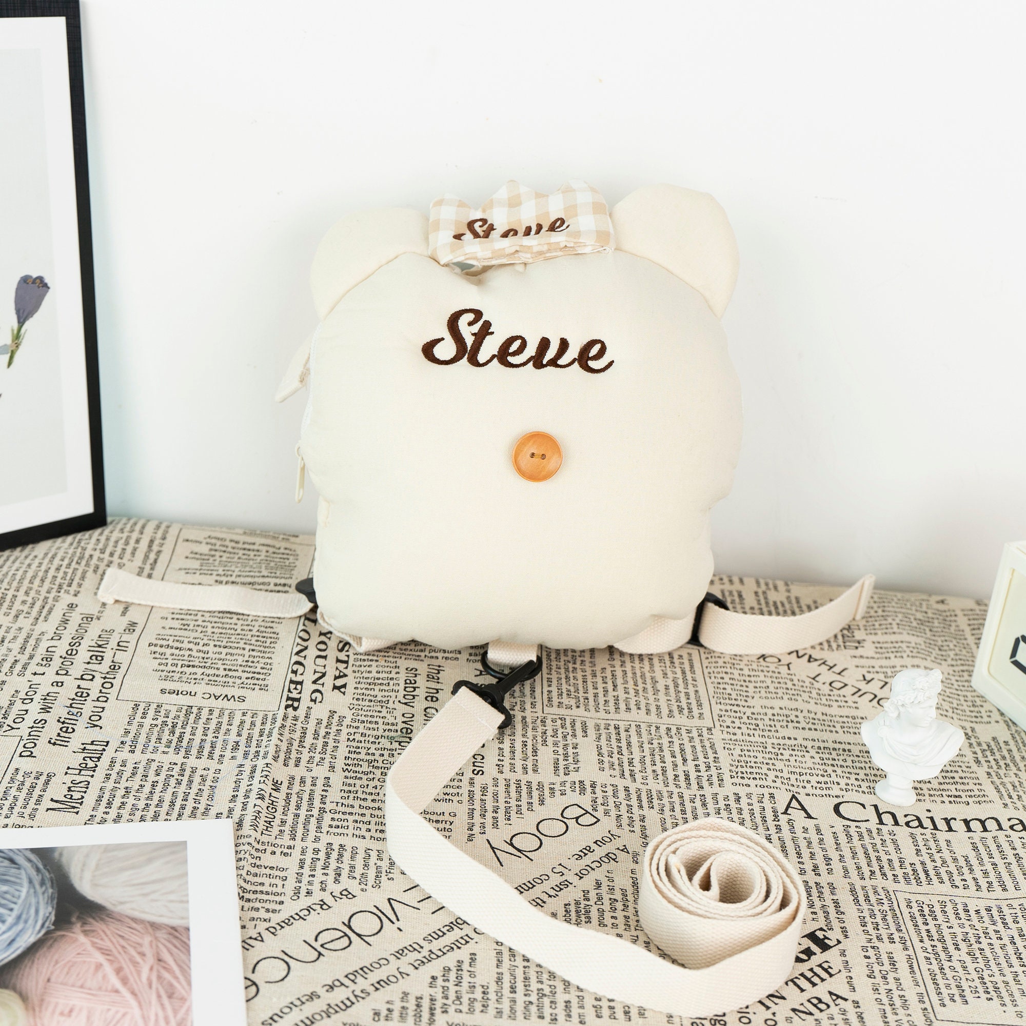 Personalized Toddler Backpack Girls Teddy Bear Mini Backpack Name ...