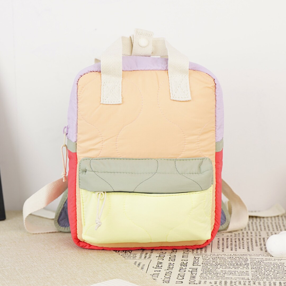 Toddler Backpack Personalized Little Boys Patchwork Backpack Mini Kids ...