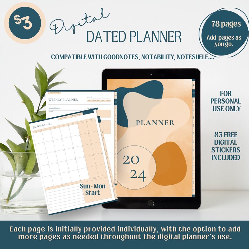 Digital 2024 Dated Ultimate Planner Goodnotes Planner Monthly, Weekly ...