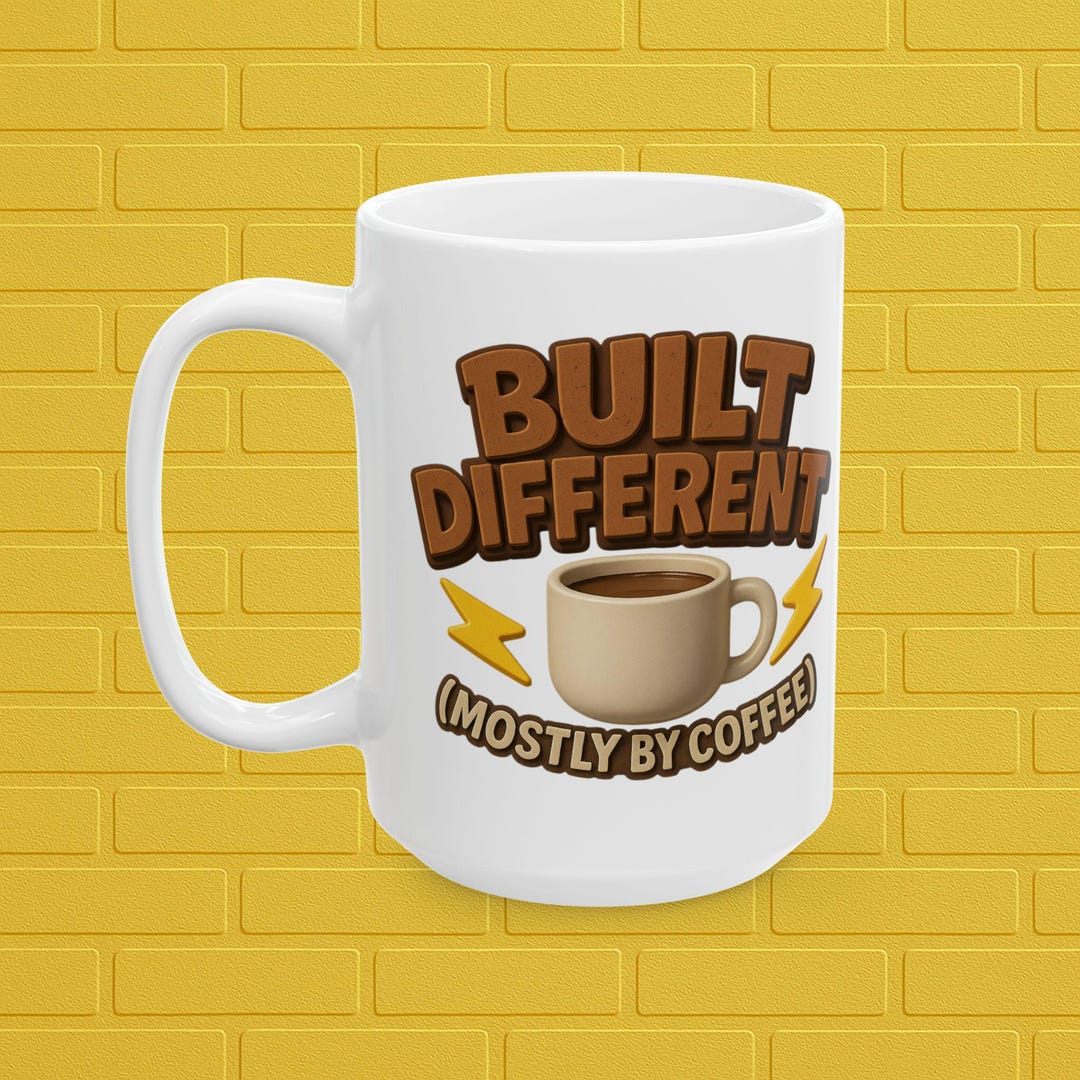 Built Different Coffee Mug - Funny Ceramic Cup for Remote Workers ...
