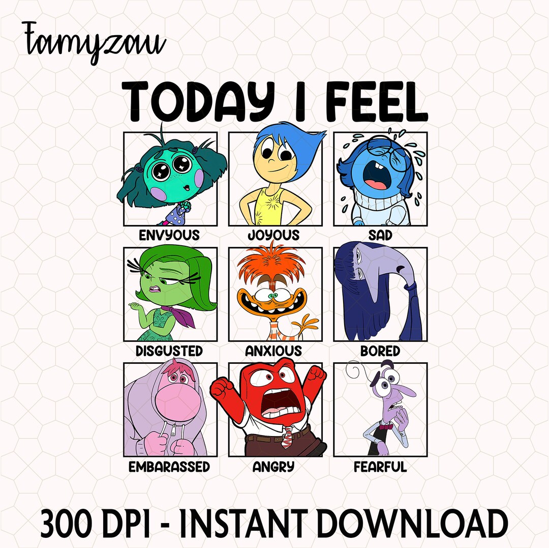 Today I Feel Inside Out Png, Inside Out Characters Png, Digital ...