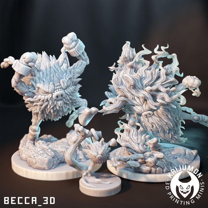 Kaijumon Mad Monkeys 3d Printed Miniature - Etsy