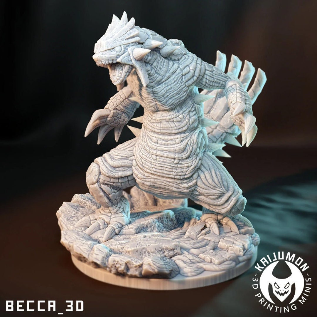 Kaijumon Legendary Molten Dino God 3d Printed Miniature - Etsy