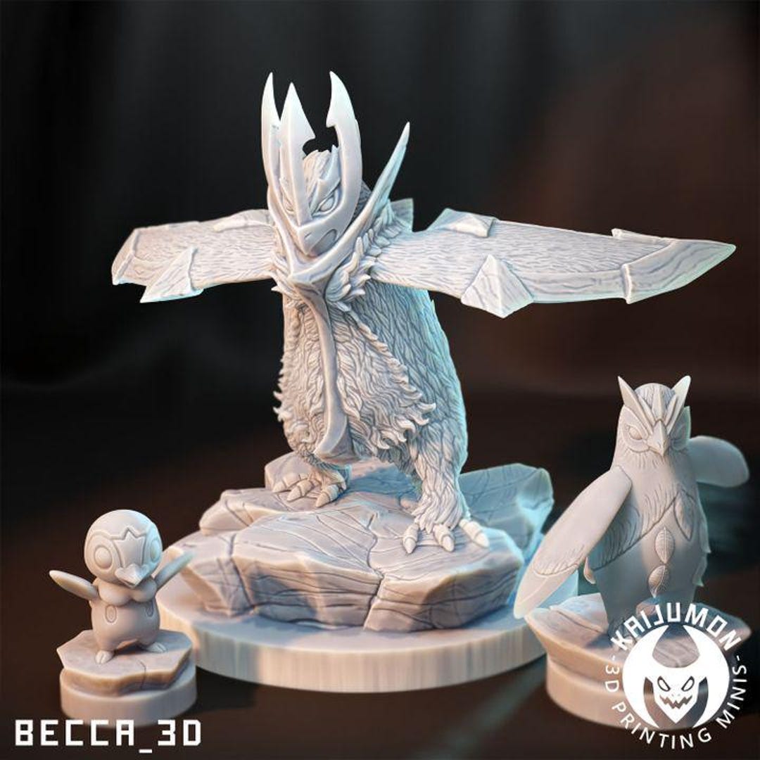 Kaijumon Steel Penguin 3d Printed Miniature - Etsy
