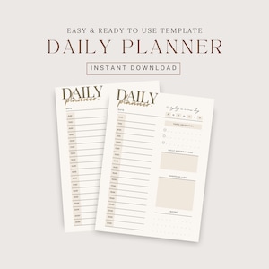 Minimalist Digital Planner Template, Daily Planner Printable, Daily ...