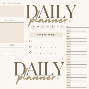 Minimalist Digital Planner Template, Daily Planner Printable, Daily ...