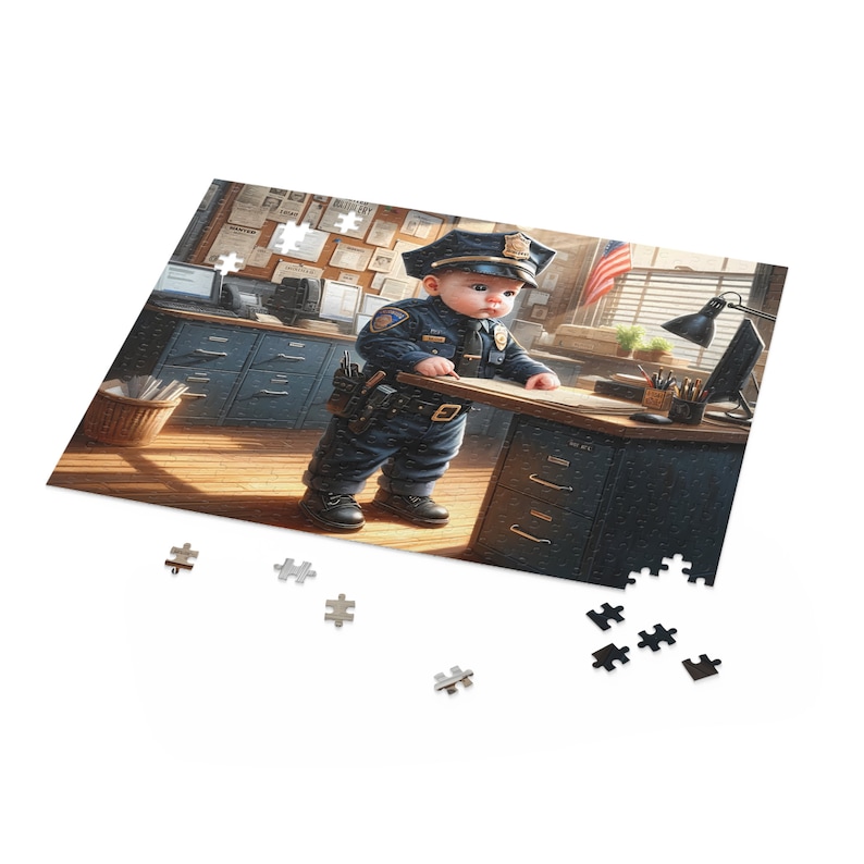 Puzzle, Brush Painting, Baby Police Officer, Cop, Unique Jigsaw, Family ...