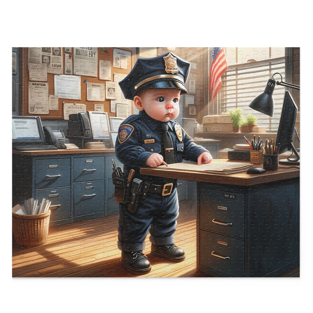 Puzzle, Brush Painting, Baby Police Officer, Cop, Unique Jigsaw, Family ...