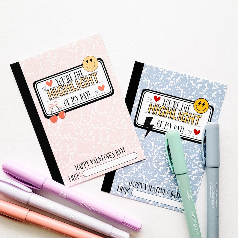 Highlighter Valentine Printable, Highlighter Valentine Cards, Tween ...