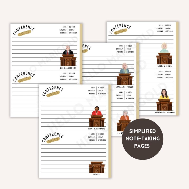 General Conference Notes, Conference PRINTABLE Notebook, LDS Conference ...