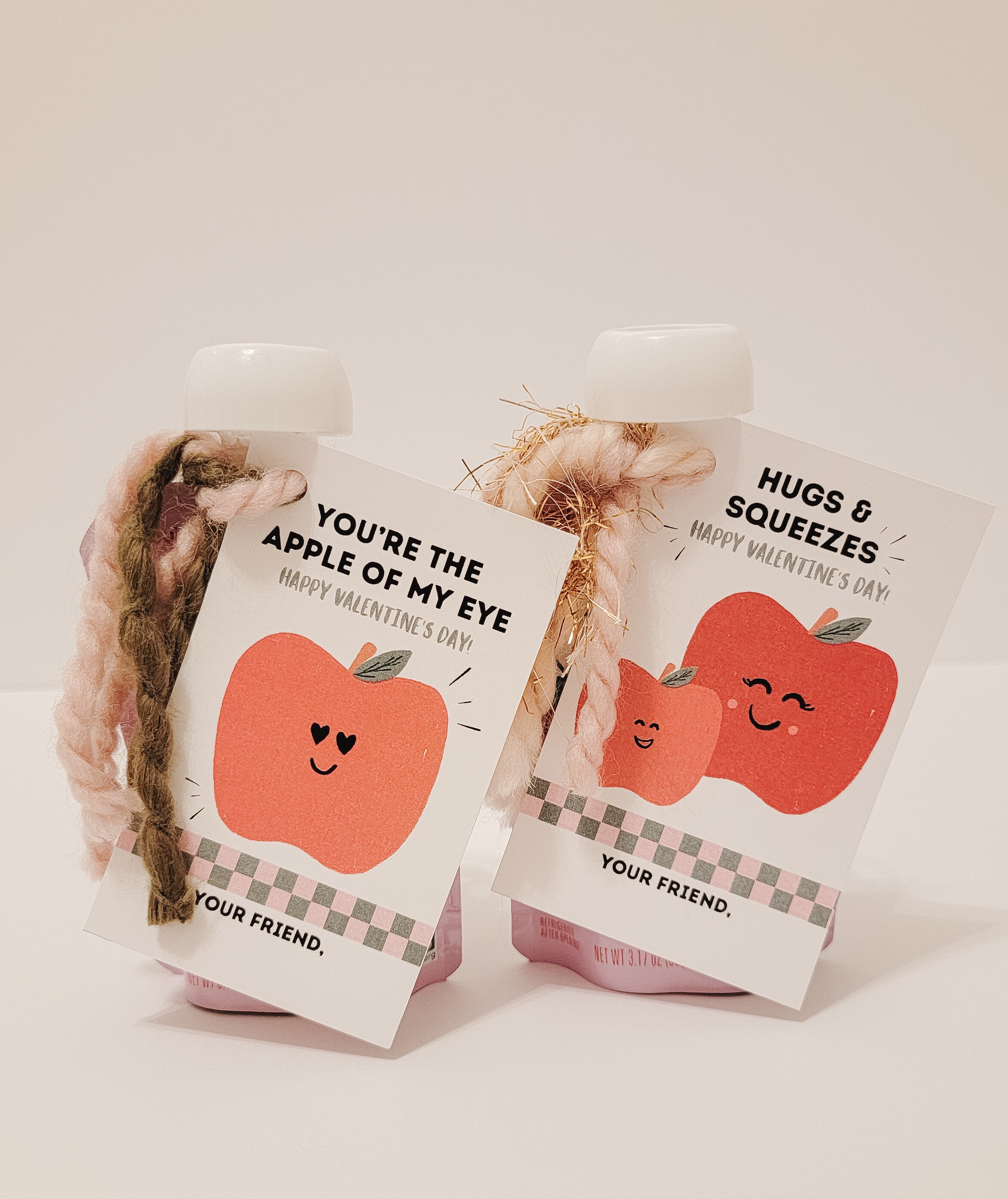 Applesauce Pouch Valentine, Apple of My Eye, Awesome Sauce, Hugs ...