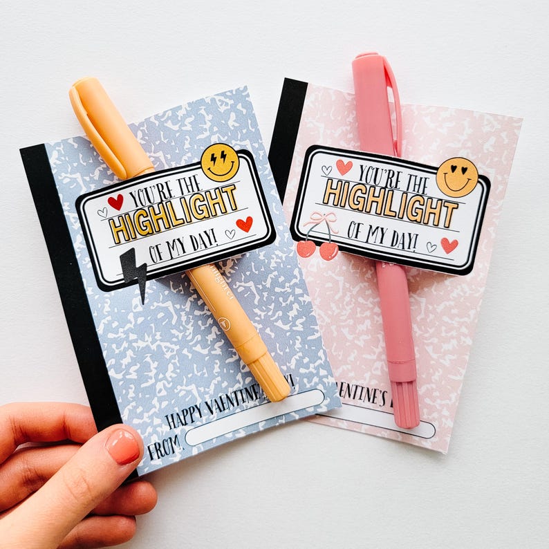 Highlighter Valentine Printable, Highlighter Valentine Cards, Tween ...