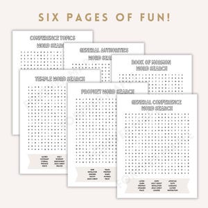 General Conference Word Search, LDS Conference Activities, LDS ...