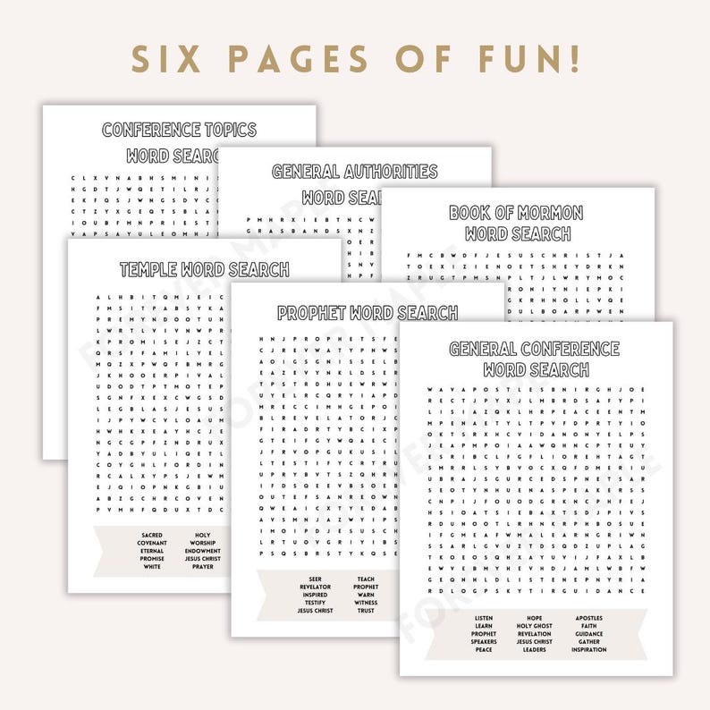 General Conference Word Search, LDS Conference Activities, LDS ...