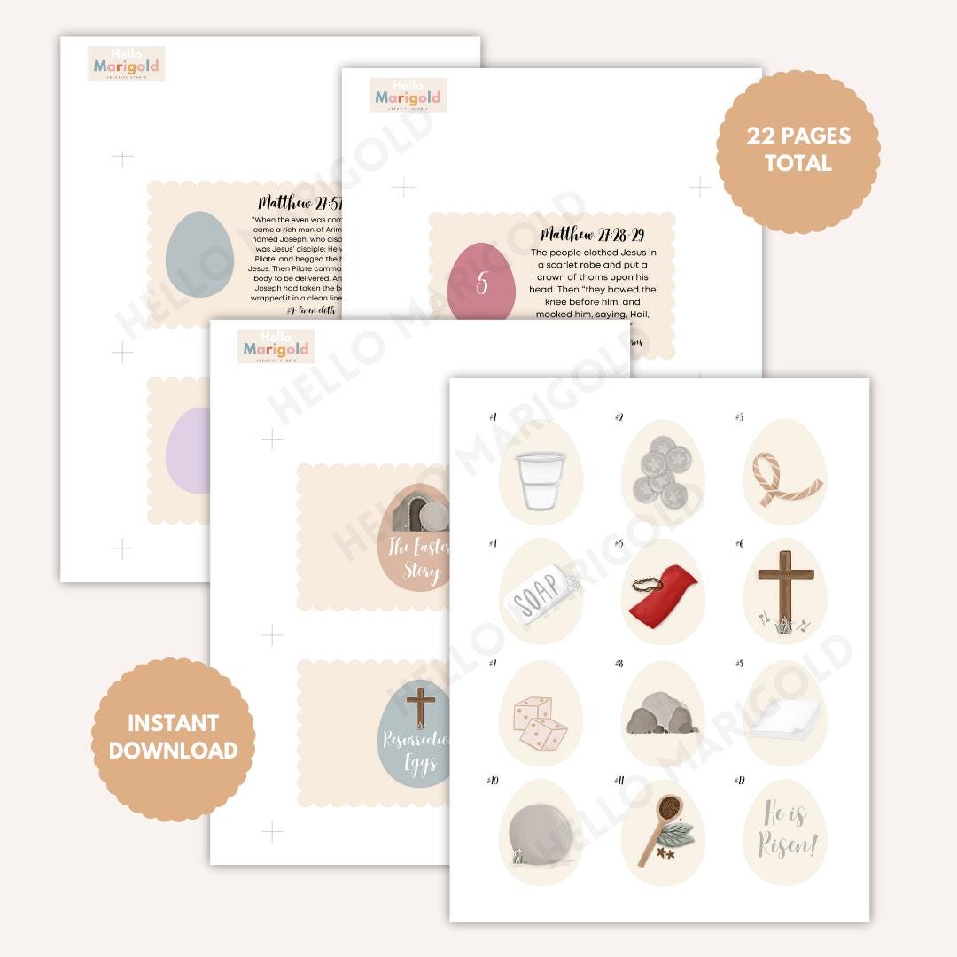 Resurrection Eggs Printables, Easter Story Egg Hunt (digital Download ...