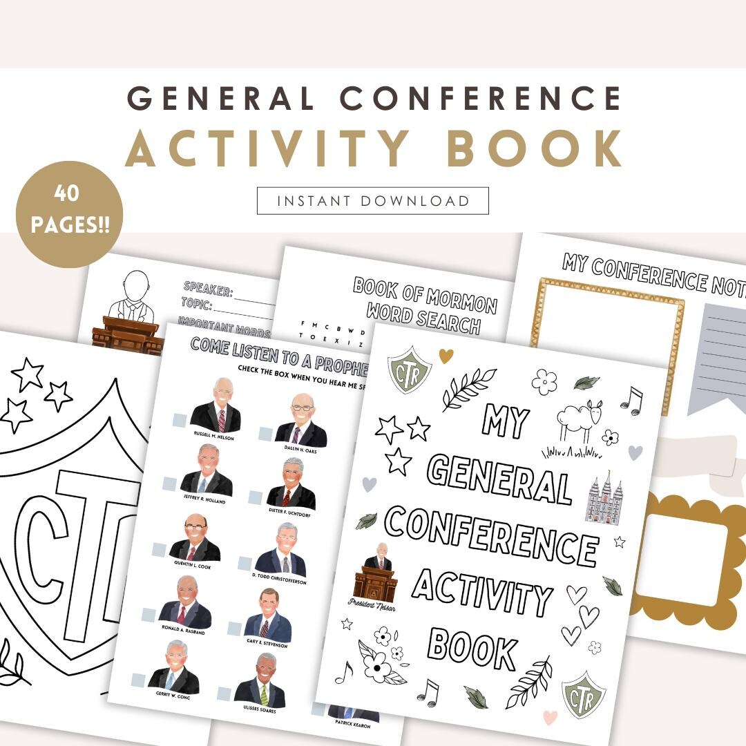 LDS General Conference Activity Packet Printables, LDS General ...
