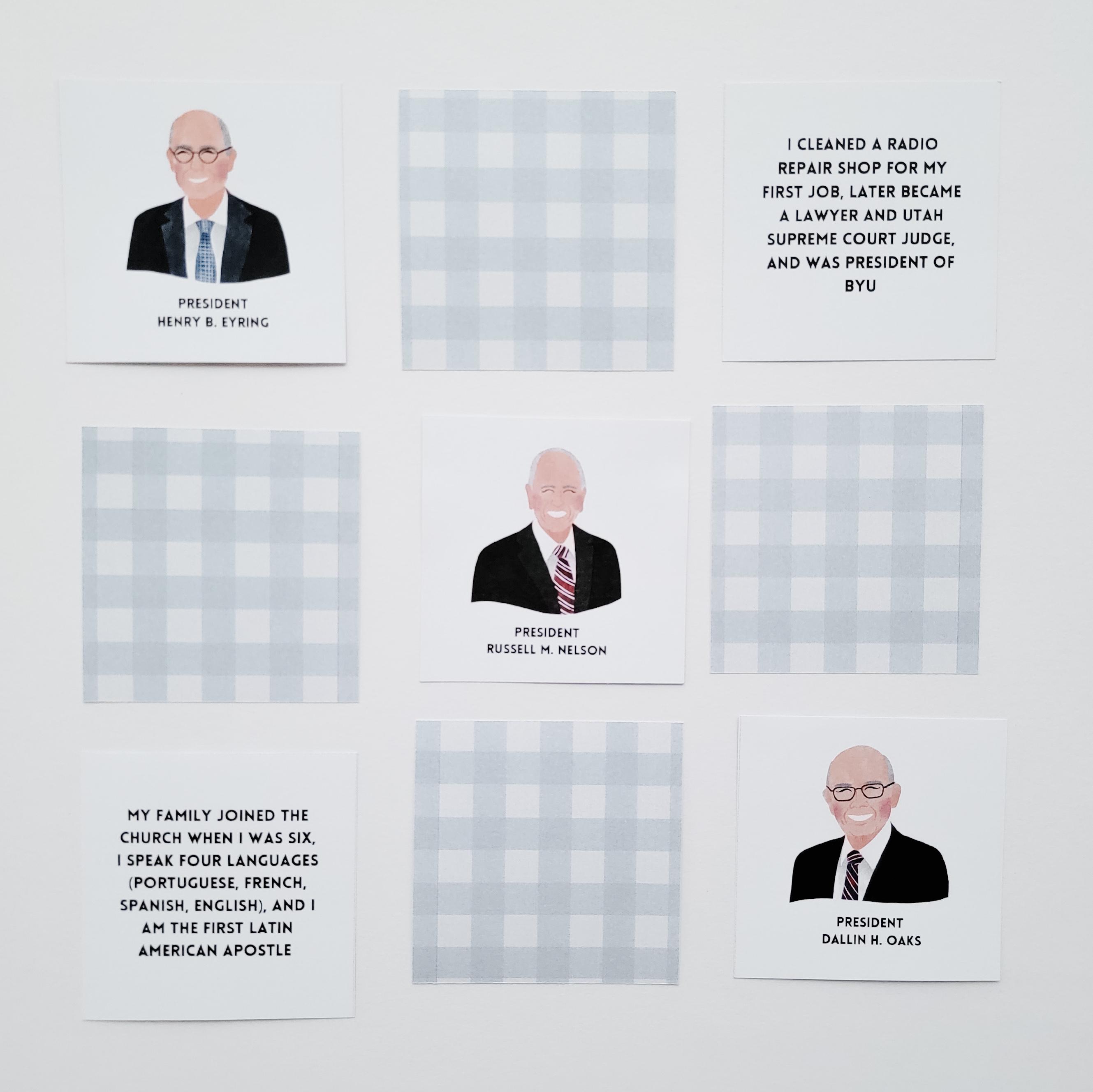 Prophet Apostle Matching Game, LDS General Authorities Matching ...