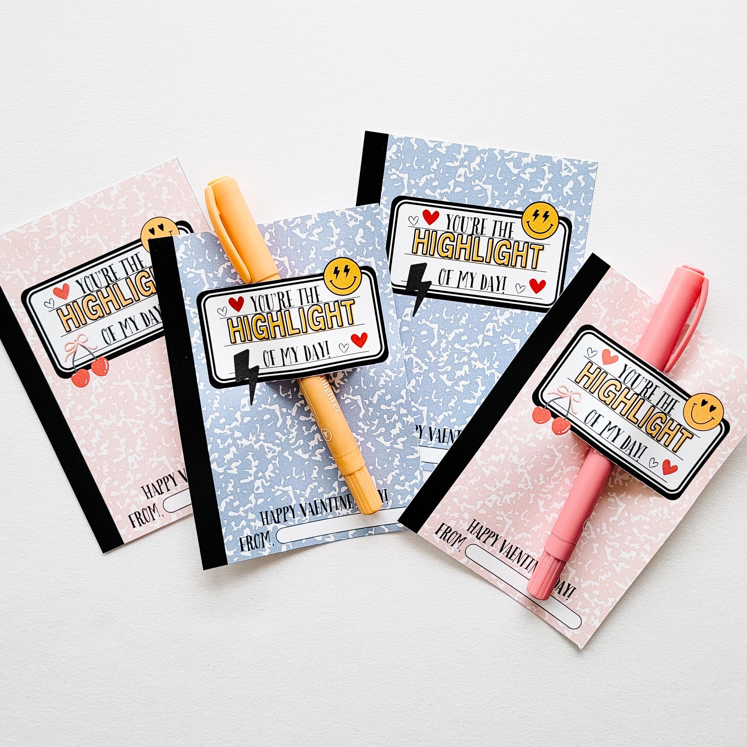 Highlighter Valentine Printable, Highlighter Valentine Cards, Tween ...
