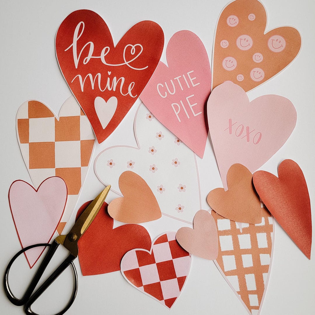 Printable Door Hearts, Valentine Heart Kit, Love Notes for Kids Spouse ...