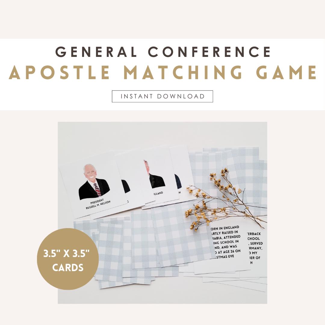 Prophet Apostle Matching Game, LDS General Authorities Matching ...