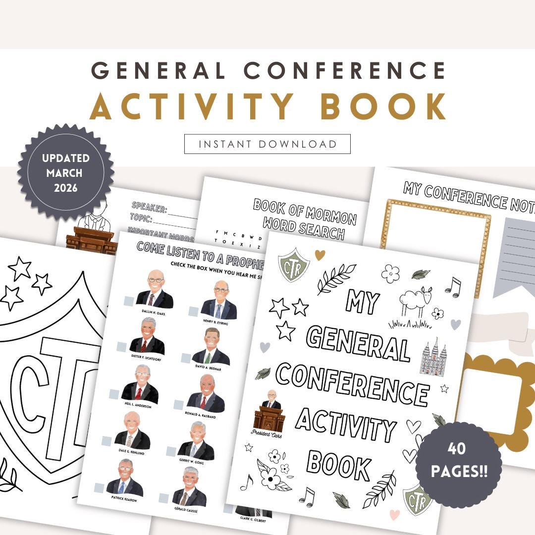 LDS General Conference Activity Packet Printables, LDS Conference April ...