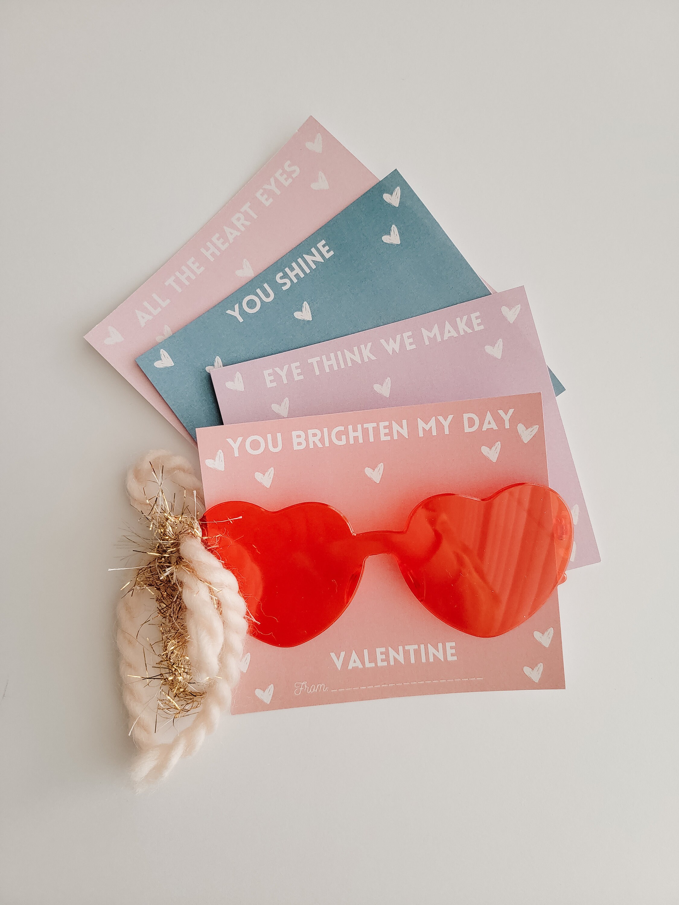 Sunglasses Valentine's Day Card for Kids, Kids Printable Valentine's ...