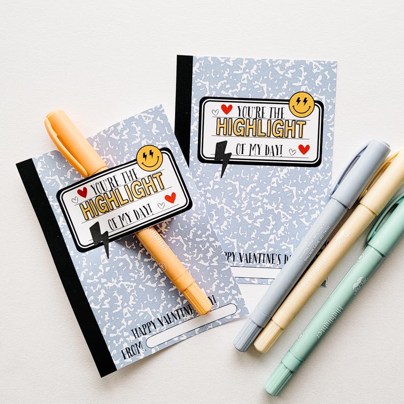 Highlighter Valentine Printable, Highlighter Valentine Cards, Tween ...