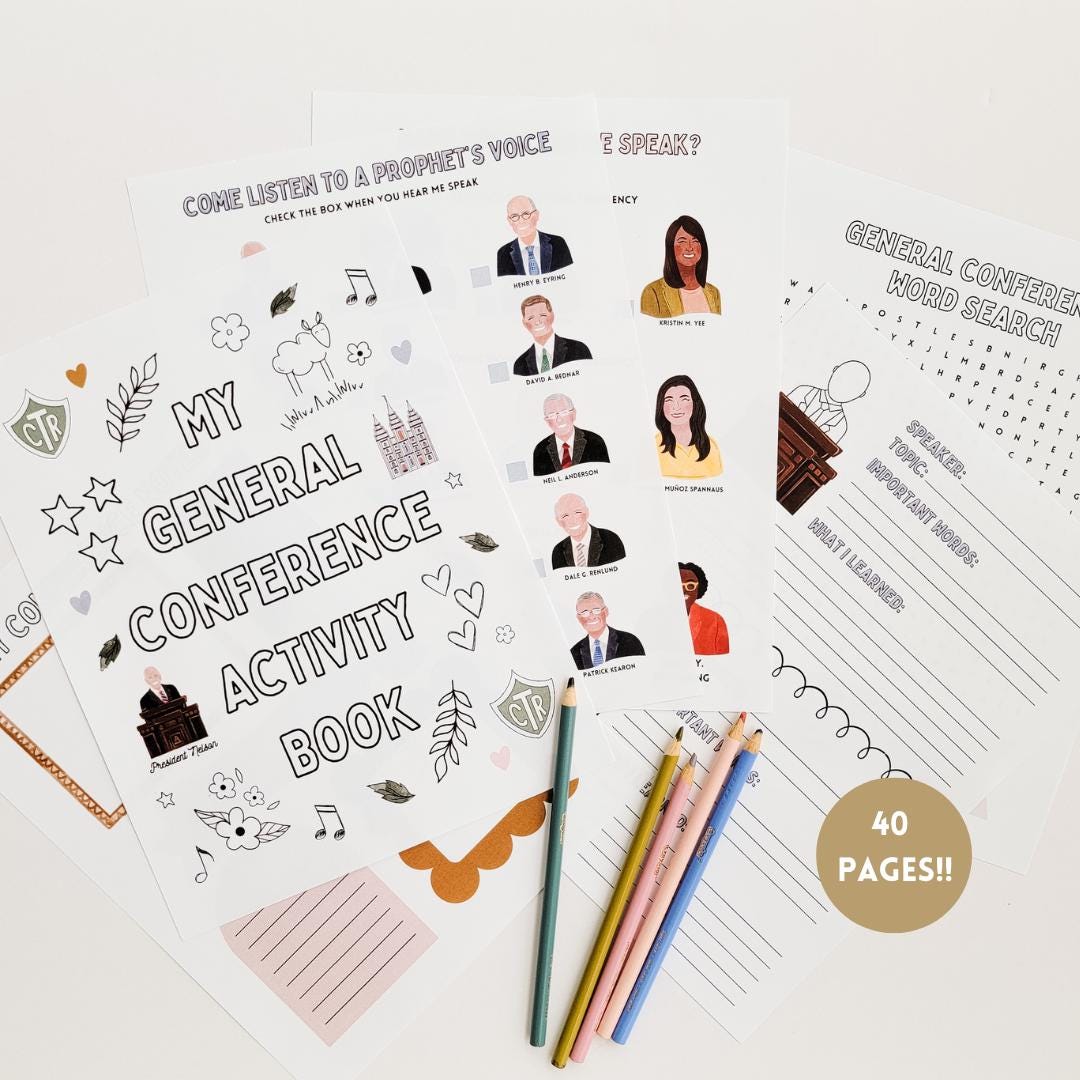 General Conference Packet for Kids, General Conference Kit, LDS General ...