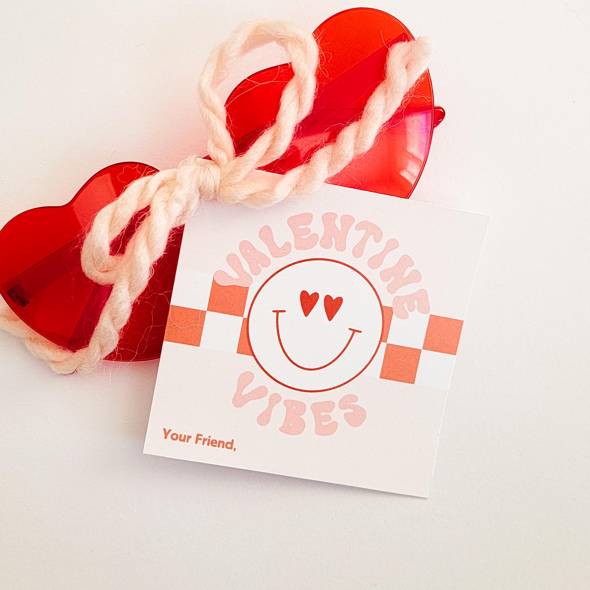 Smiley Face Valentine Vibes, Printable Tween Valentines, Emoji ...