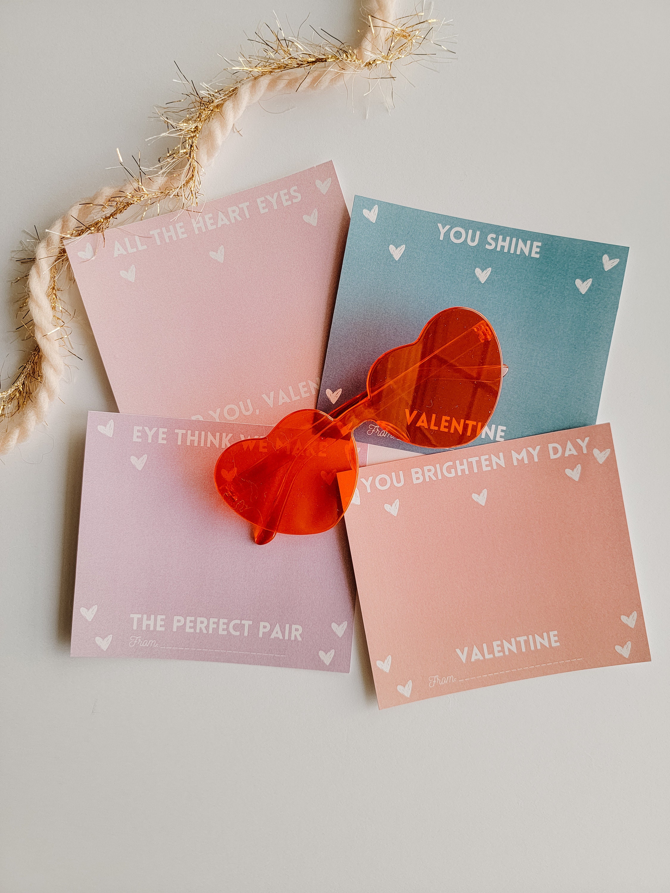 Sunglasses Valentine's Day Card for Kids, Kids Printable Valentine's ...