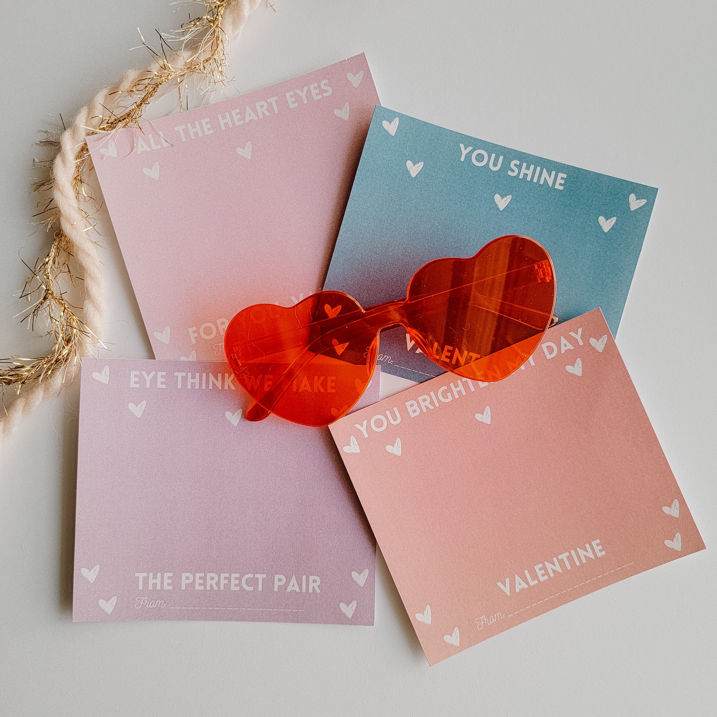 Sunglasses Valentine's Day Card for Kids, Kids Printable Valentine's ...