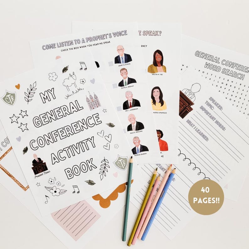 LDS General Conference Activity Packet Printables, LDS Conference ...