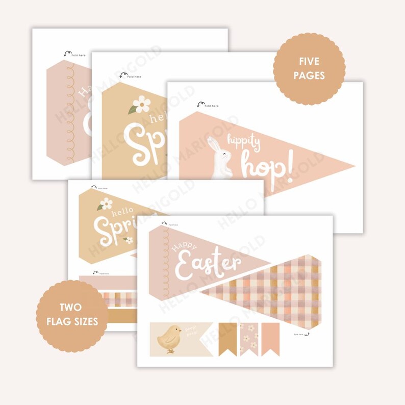 Easter Pennant Flags, Spring Printable Bunting (digital Download) - Etsy