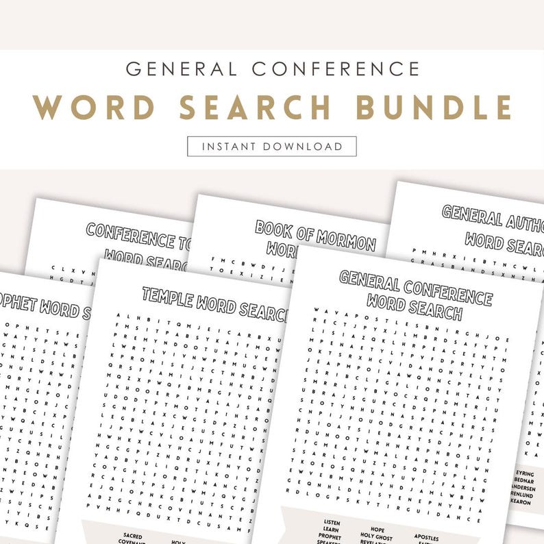 General Conference Word Search, LDS Conference Activities, LDS ...