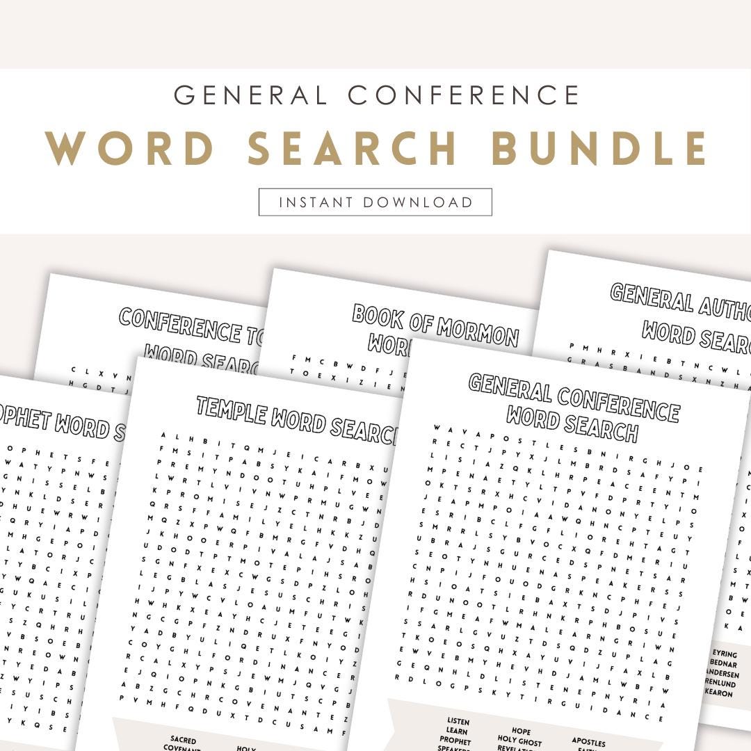 General Conference Word Search, LDS Conference Activities, LDS ...