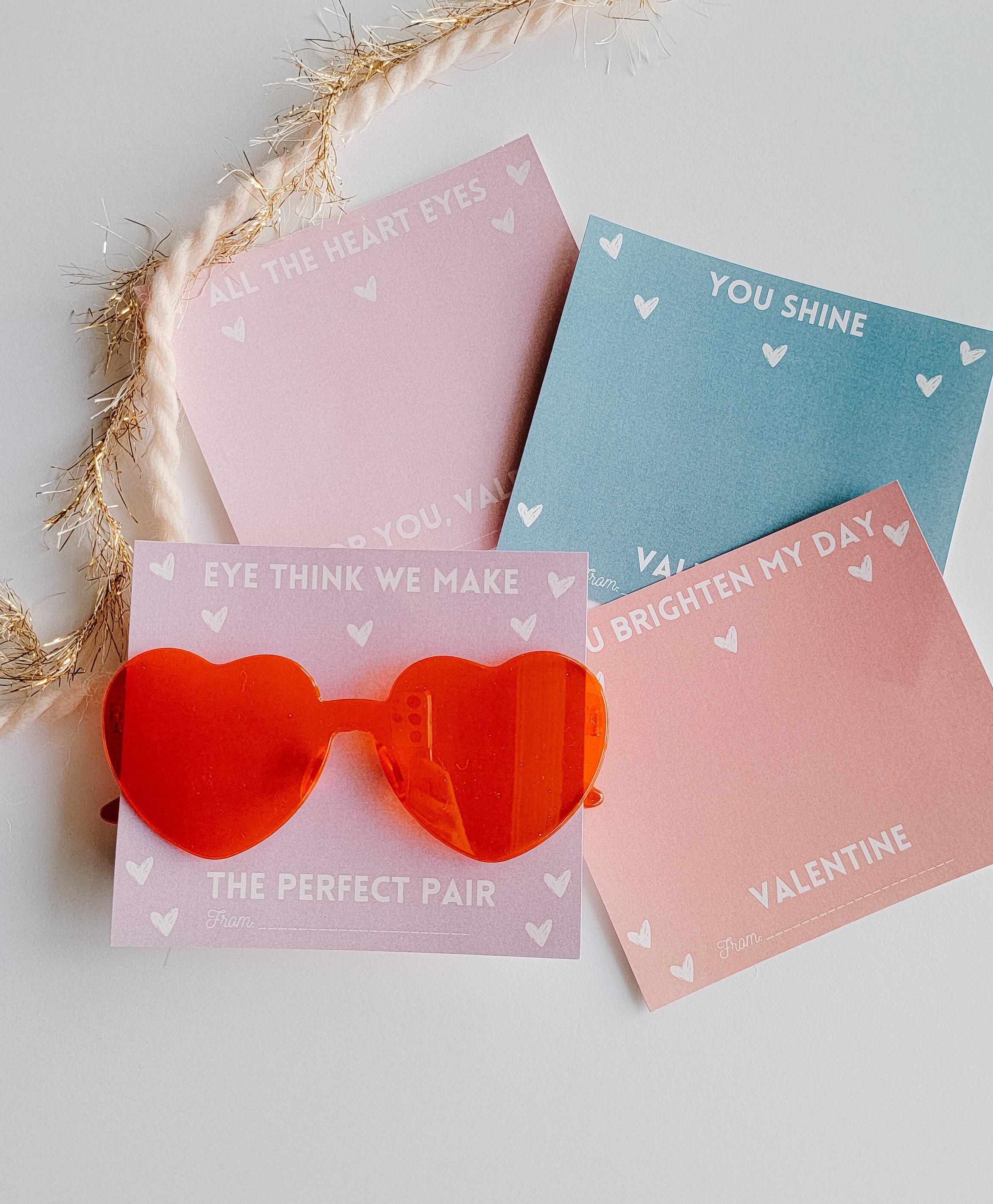 Sunglasses Valentine's Day Card for Kids, Kids Printable Valentine's ...