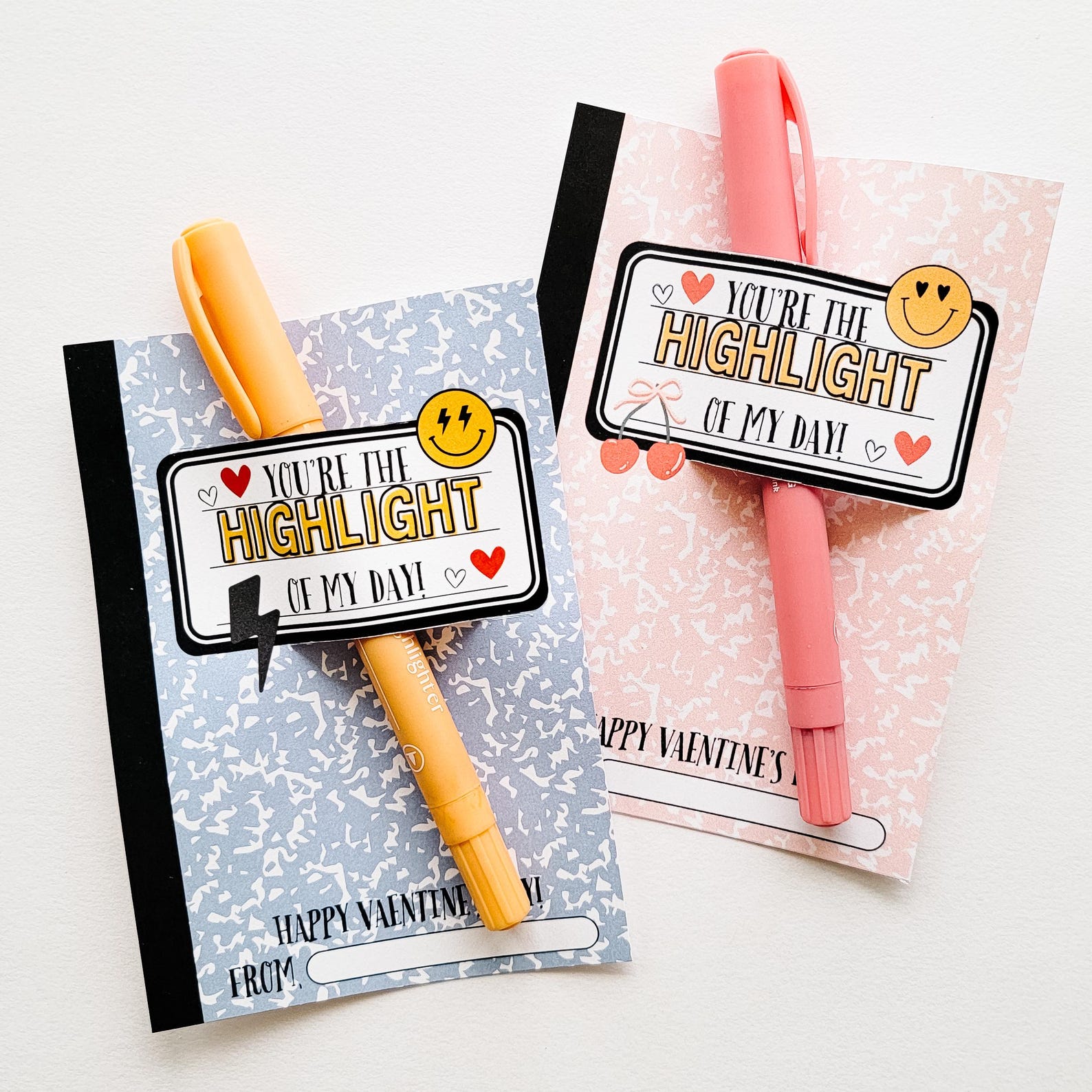 Highlighter Valentine Printable, Highlighter Valentine Cards, Tween ...